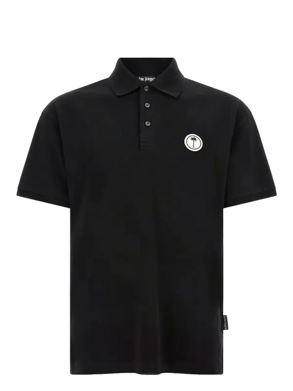 Palm Angels Logo-patch Polo Shirt - Black