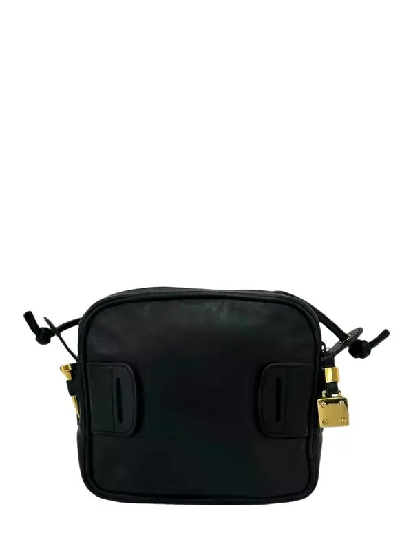 Loewe 1980-1990 Leather Anagram Crossbody Bag - Black