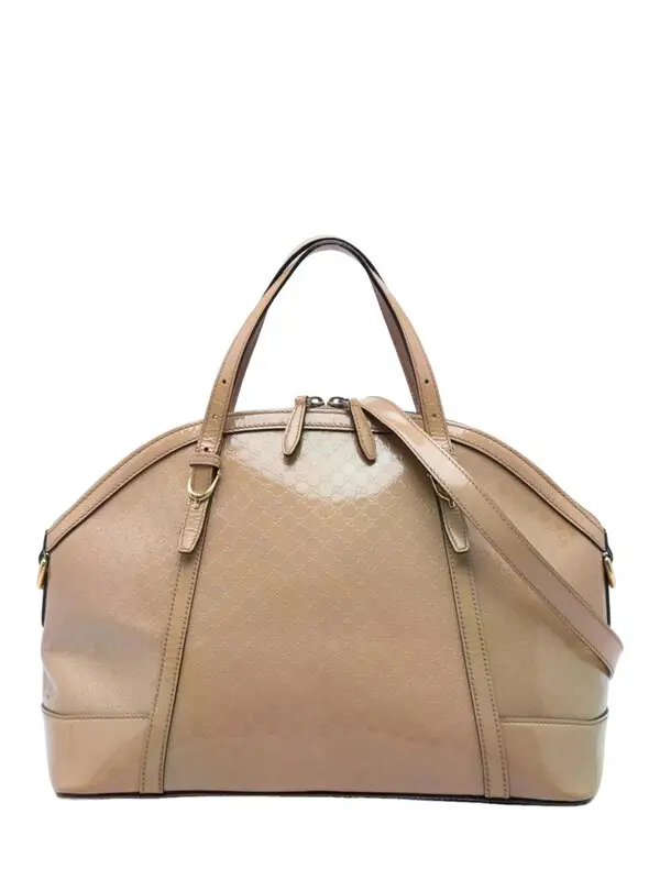 Gucci 2016-2026 Large Microguccissima Patent Nice Dome Satchel - Neutrals