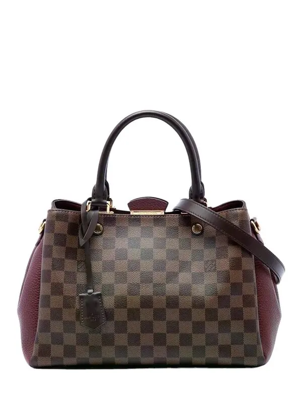 LOUIS VUITTON 2018 Damier Ebene Brittany Satchel - Red
