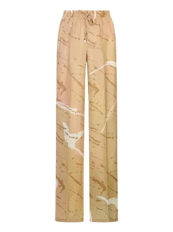 Kiton Paint-splatter Drawstring Trousers - Neutrals