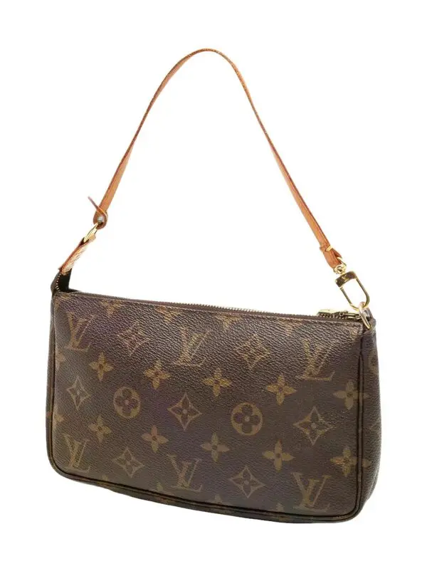 LOUIS VUITTON 2002 Monogram Pochette Accessoires Shoulder Bag - Brown
