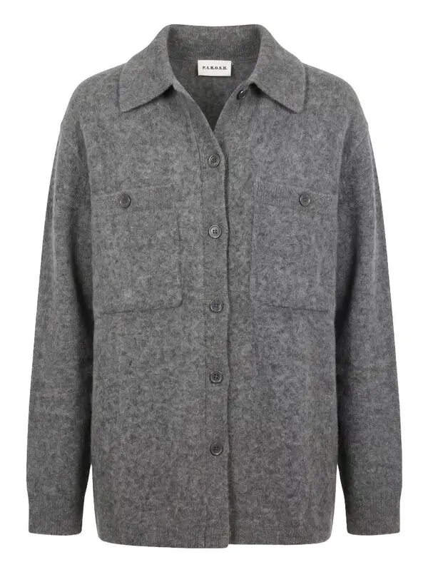 P.a.r.o.s.h Wool Knitted Cardigan - Grey