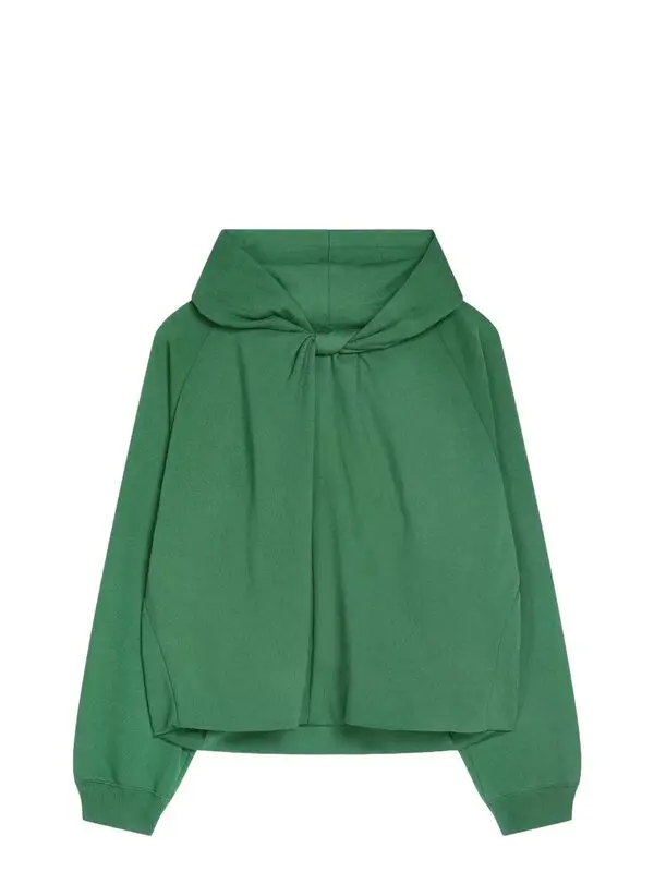 Dries Van Noten Draped Cotton Hoodie - Green