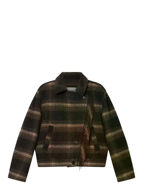 MARANT ETOILE Check Fringe-trim Jacket - Black