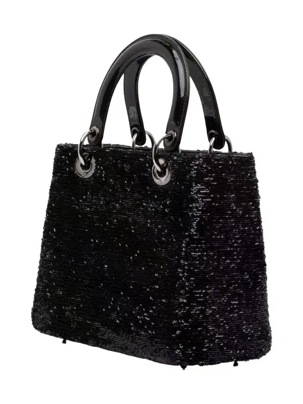Dior 2013 Medium Sequins Lady Satchel - Black