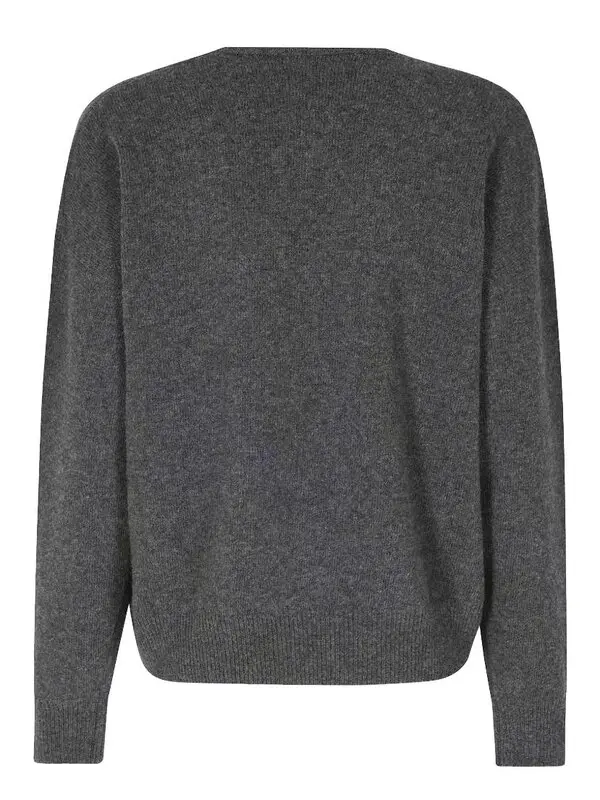 Federica Tosi V-neck Sweater With Fringe Trim - Grey
