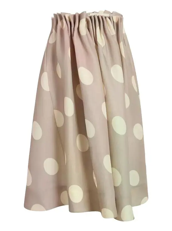 Khaite Polka Dot Silk Skirt - Neutrals