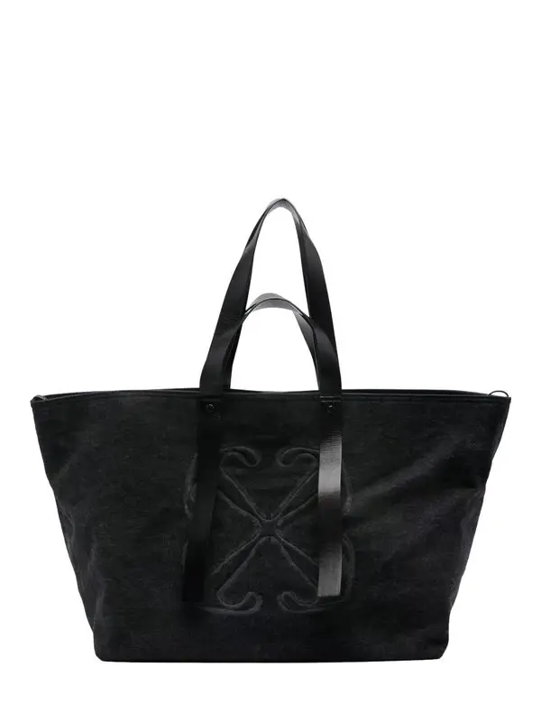 Off-White Large Denim Tote Bag - Black