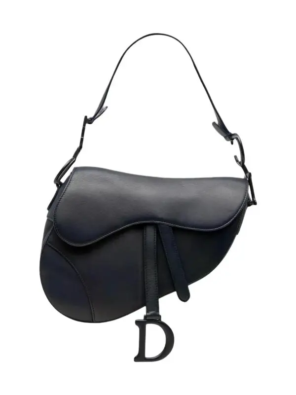 Dior 2019 Ultra Matte Calfskin Saddle Bag Shoulder Bag - Blue
