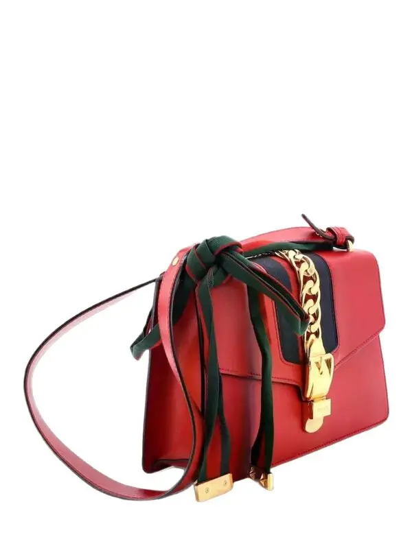 Gucci Sylvie Leather Shoulder Bag - Red