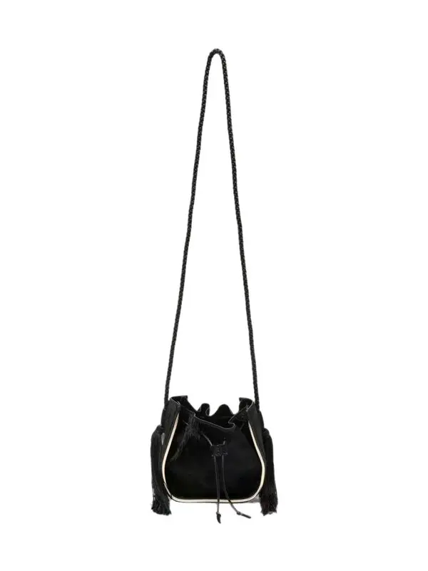 FORTE_FORTE Tassel-detail Braided-strap Shoulder Bag - Black