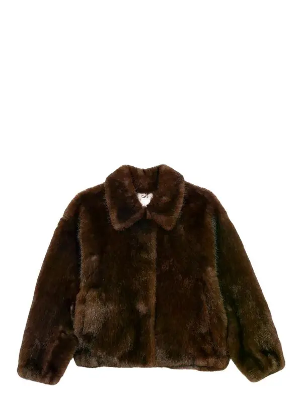 VALENTINI 1972 Faux Fur Long-sleeve Jacket - Brown