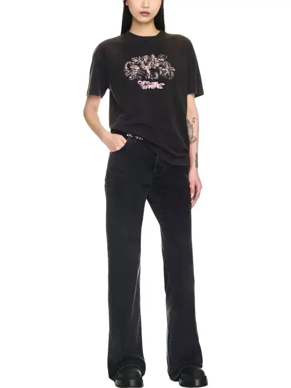Off-White Washed Characters T-shirt - Black