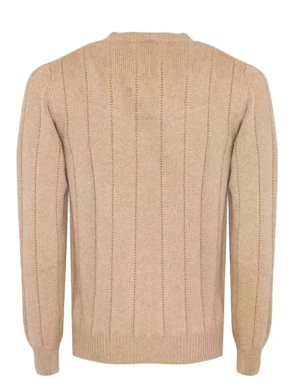 CRUCIANI Ribbed-knit Crew Neck Sweater - Neutrals