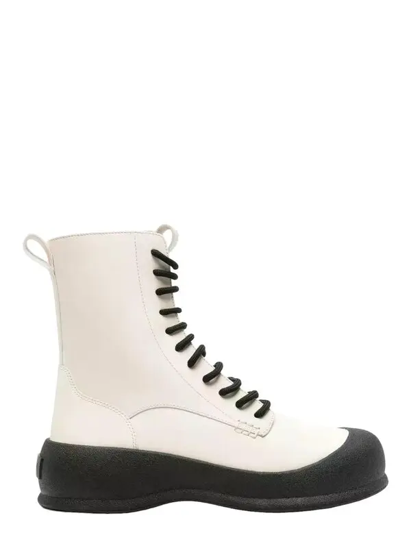 Bally Calf Leather Lace-up Boots - White