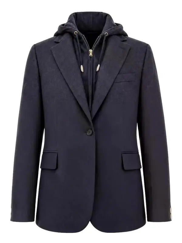 Eleventy Hooded Single-breasted Blazer - Grey