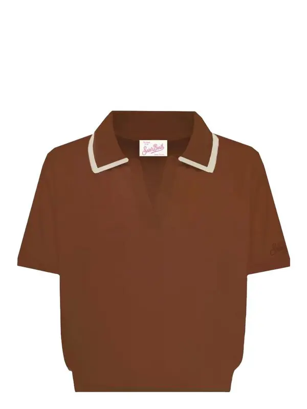 MC2 SAINT BARTH Evonne Contrast-trim T-shirt - Brown
