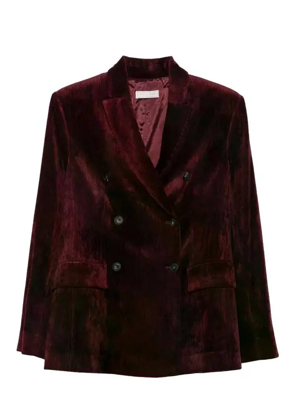 Antonelli Firenze Gravona Double-breasted Corduroy Blazer - Red