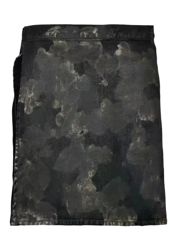 FILTH Bleached-effect Wrap Skirt - Black