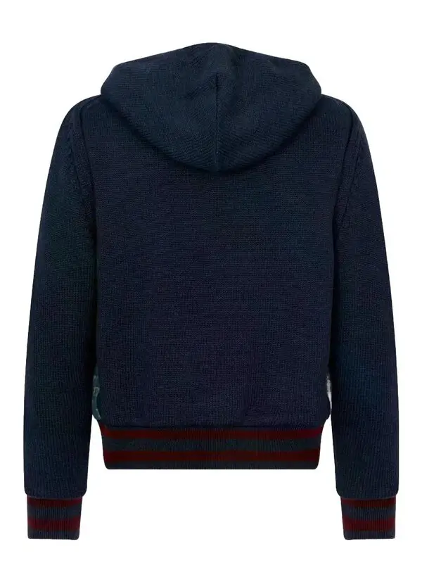 Dsquared2 Monogram Zipped Cardigan With Hood - Blue
