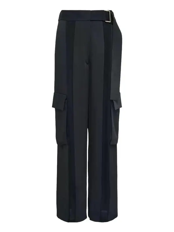 CLUB21 Belted Wide-leg Cargo Trousers - Black