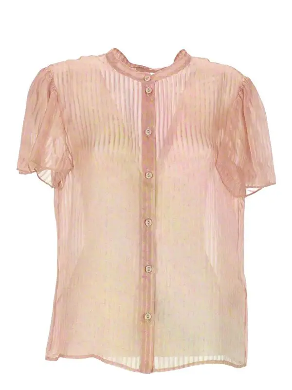 KRISTINA TI Sheer Silk Blouse - Neutrals