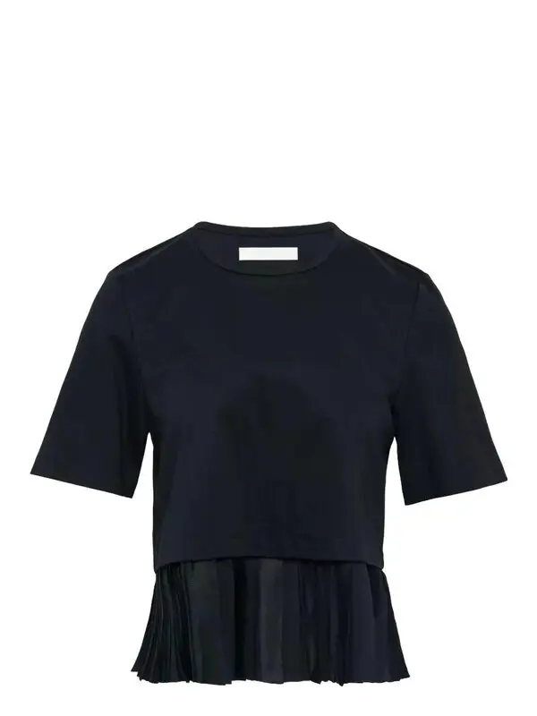 CLUB21 Pleated-hem T-shirt - Black