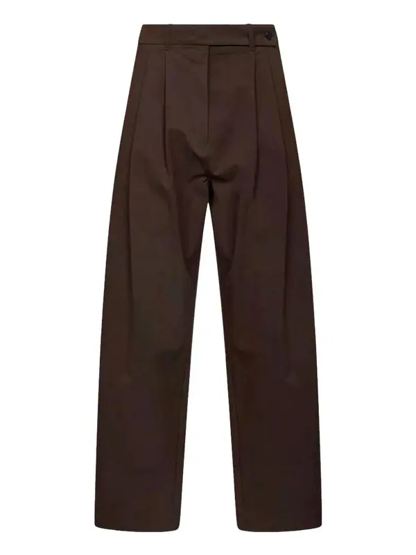 Co Pleated Wide-leg Trousers - Brown