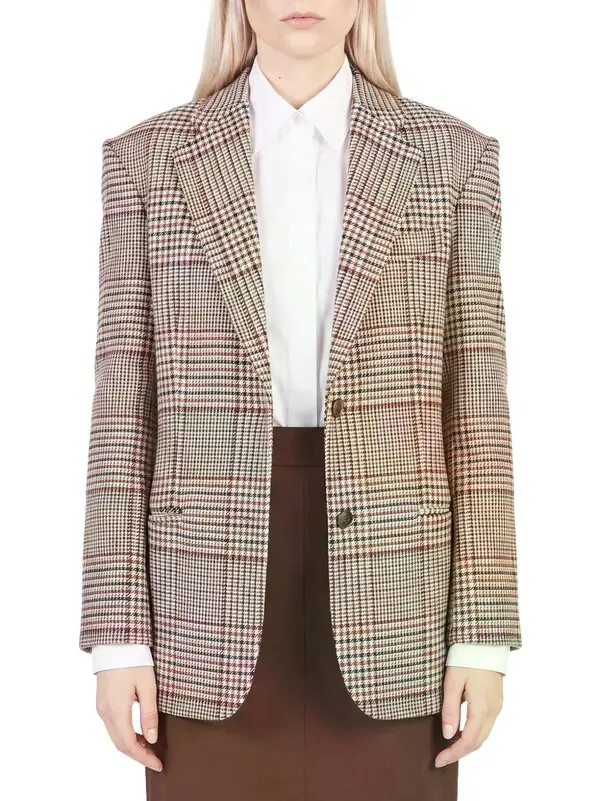 Federica Tosi Glen Plaid Blazer - Neutrals