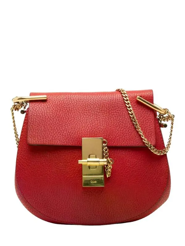 Chloé Drew Small Leather Crossbody Bag - Red