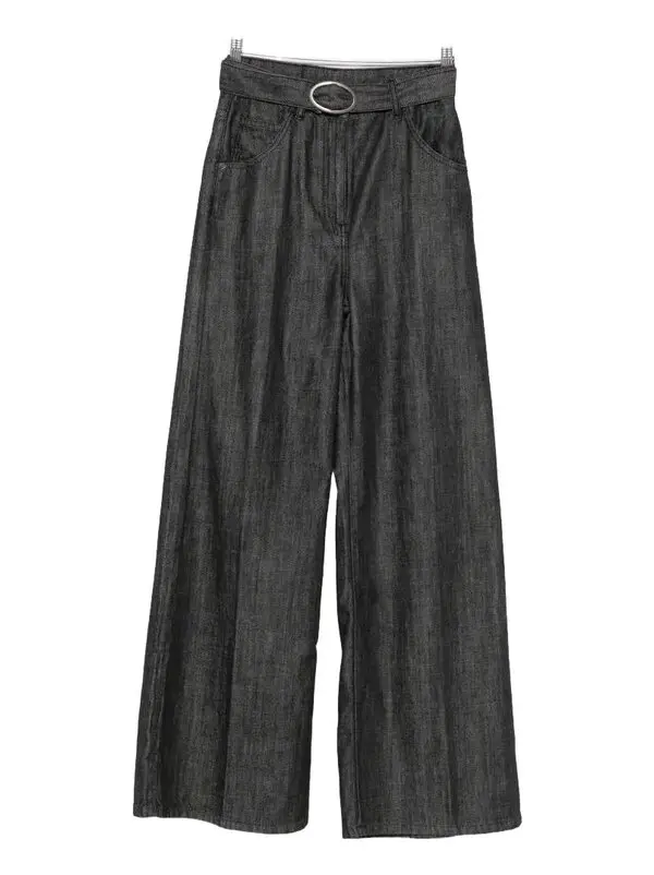TWINSET Belted Wide-leg Jeans - Black