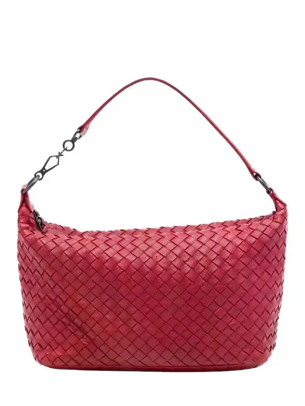 Bottega Veneta 2012-2026 Nappa Intrecciato Shoulder Bag - Red