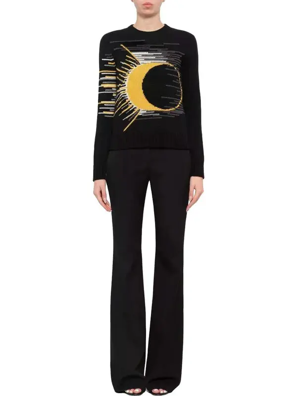 Alexander McQueen Celestial Intarsia Crew Neck Sweater - Black