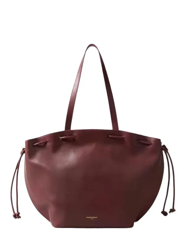 Claudie Pierlot Drawstring Leather Tote Bag - Red