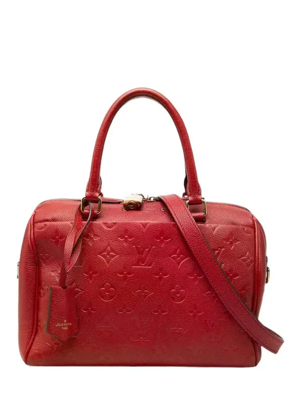 LOUIS VUITTON 2016 Monogram Empreinte Speedy Bandouliere 25 Satchel - Red