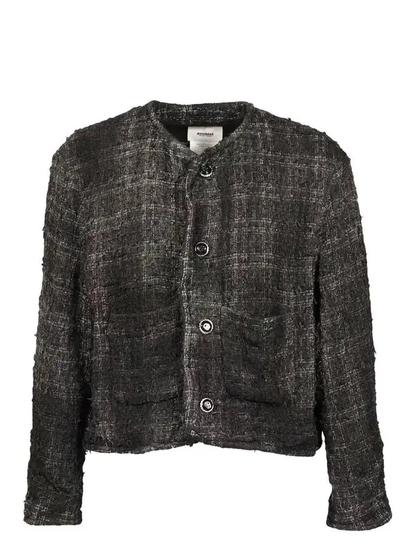 DOUBLET Tweed Frayed Jacket - Black