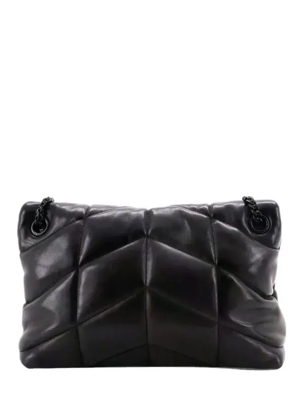 Saint Laurent Loulou Puffer Shoulder Bag Quilted Leather Small Crossbody Bag - Black