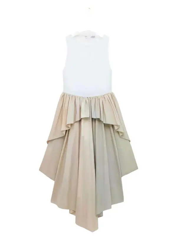 Loewe Sleeveless Ruffled Asymmetric Day Dress - Neutrals
