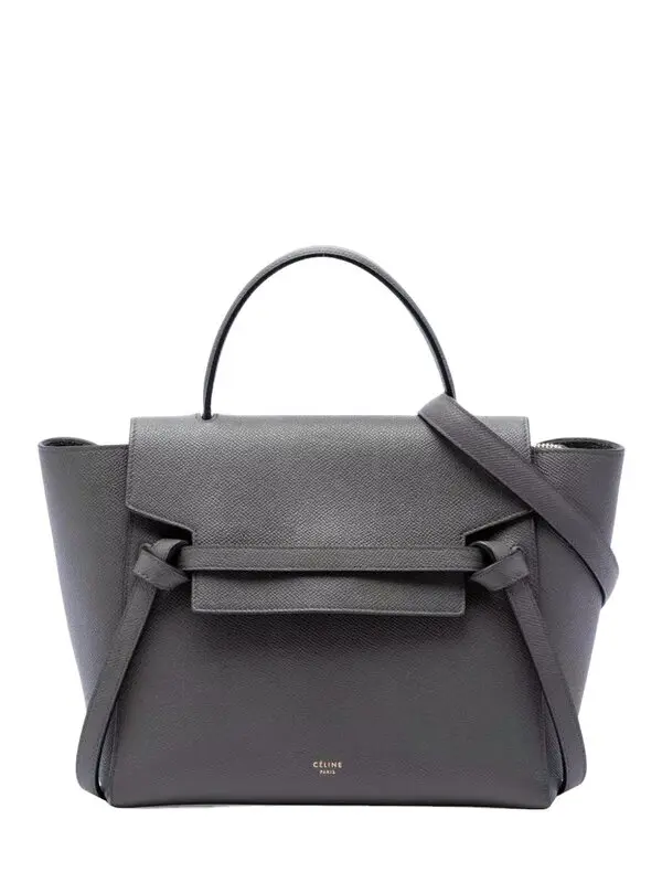 Celine 2016 Micro Grained Calfskin Belt Bag Satchel - Grey