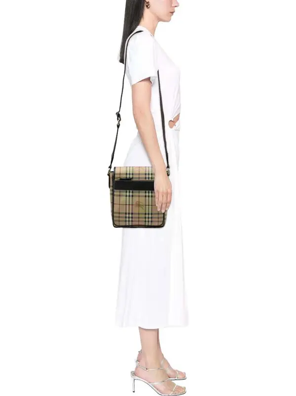 Burberry 2000-2017 Haymarket Check Coated Canvas Crossbody Bag - Neutrals