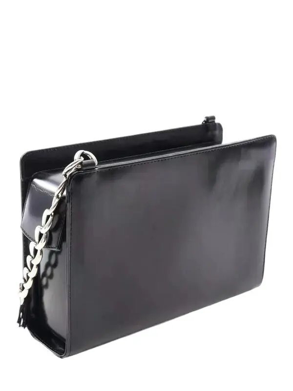 Dior 2010-2026 Leather Fringe Chain Crossbody Bag - Black