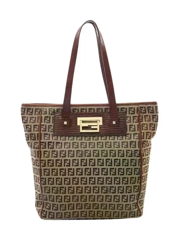 Fendi 2000-2010 Zucchino Canvas Tote Bag - Brown