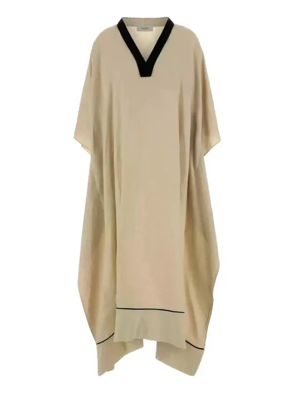 Agnona V-neck Kaftan - Neutrals