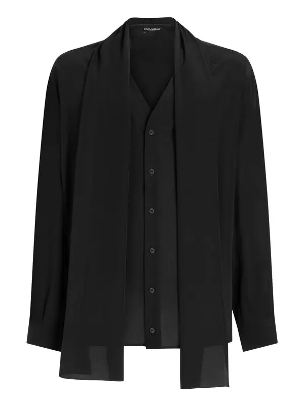 Dolce & Gabbana Crêpe De Chine Shirt Shirts - Black