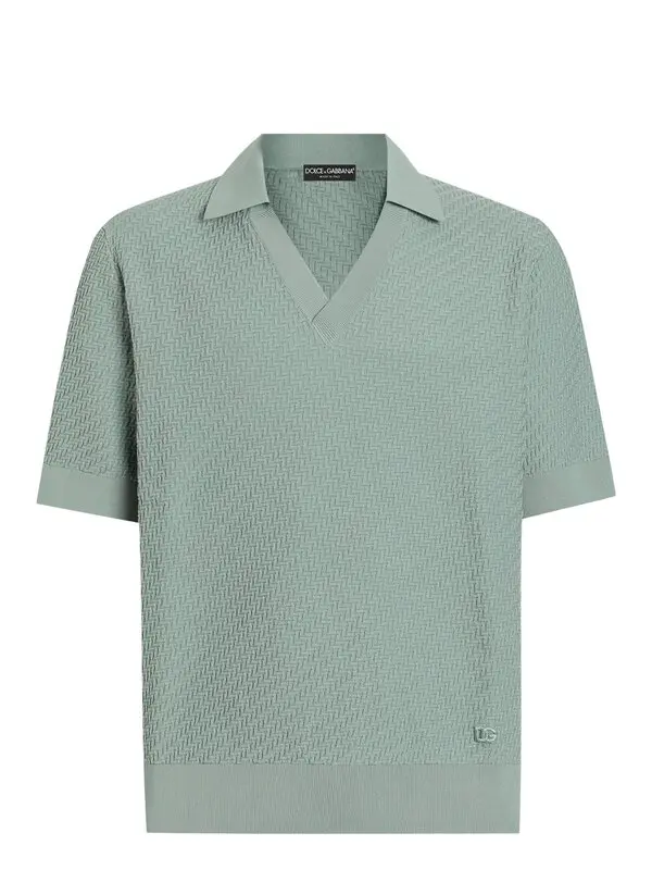 Dolce & Gabbana Micro-dot Stitch Polo Shirt Sweaters And Cardigans - Multicolor