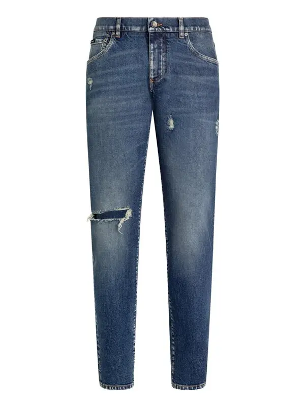 Dolce & Gabbana Slim-fit Stretch Cotton Jeans - Multicolor