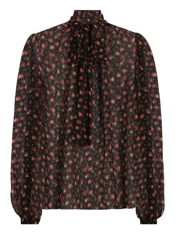 Dolce & Gabbana Rose-print Chiffon Blouse - Multicolor