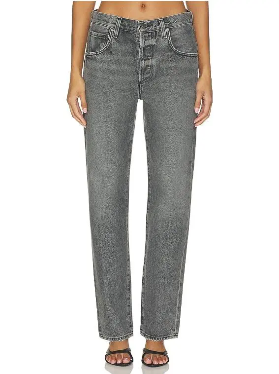 Citizens Of Humanity 90s French High Rise Straight Leg Jeans - Grey