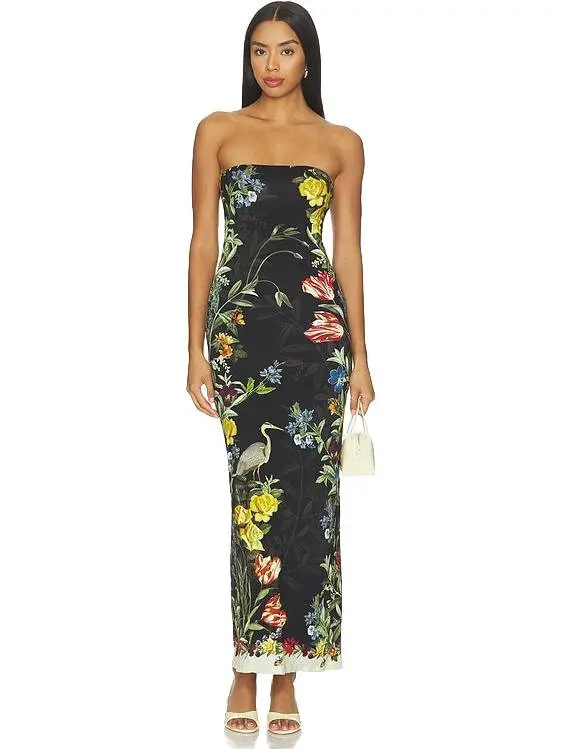 Alice + Olivia Delora Strapless Midi Dress In . Also - Multi